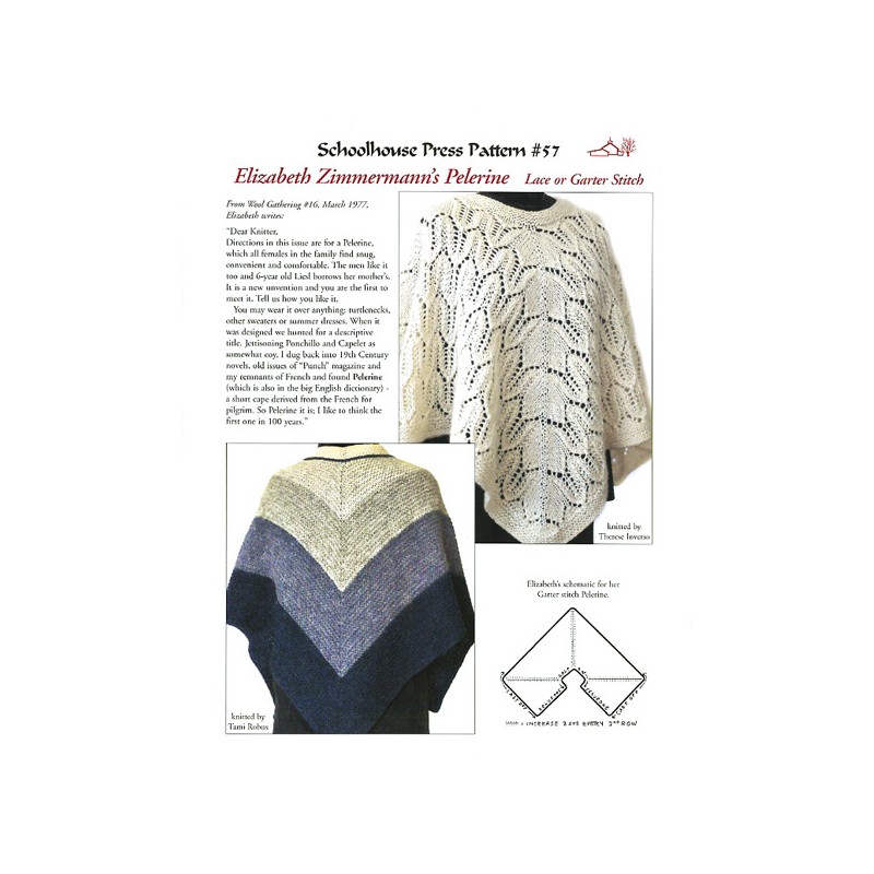 Knitting Pattern, Lace or Garter Pelerine - SPP57 | Schoolhouse Press