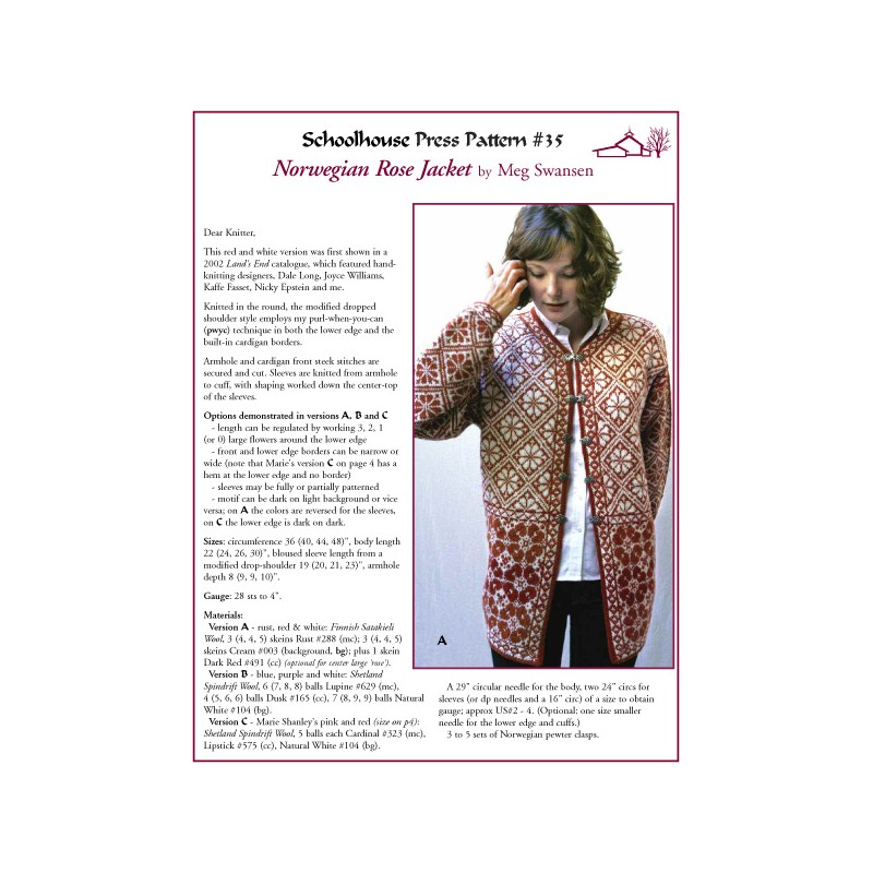 Knitting Pattern, Norwegian Rose - SPP35 | Schoolhouse Press