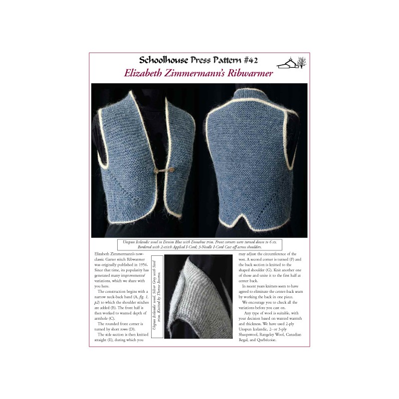 Knitting Pattern, The Ribwarmer - SPP42 | Schoolhouse Press